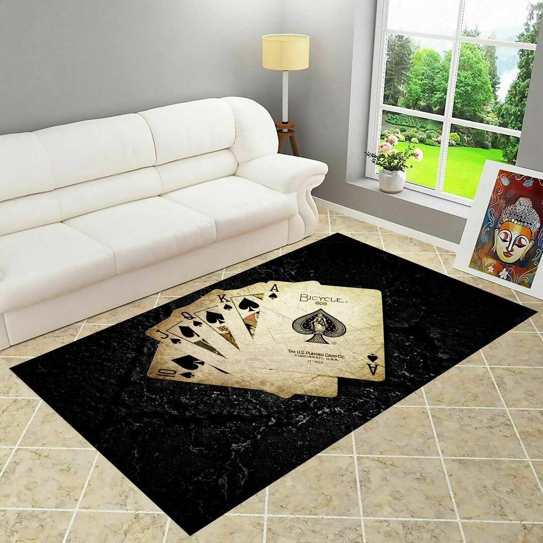 Playing Cards,casino Party Decor Rug,themed Rug,poker Game,playing ...