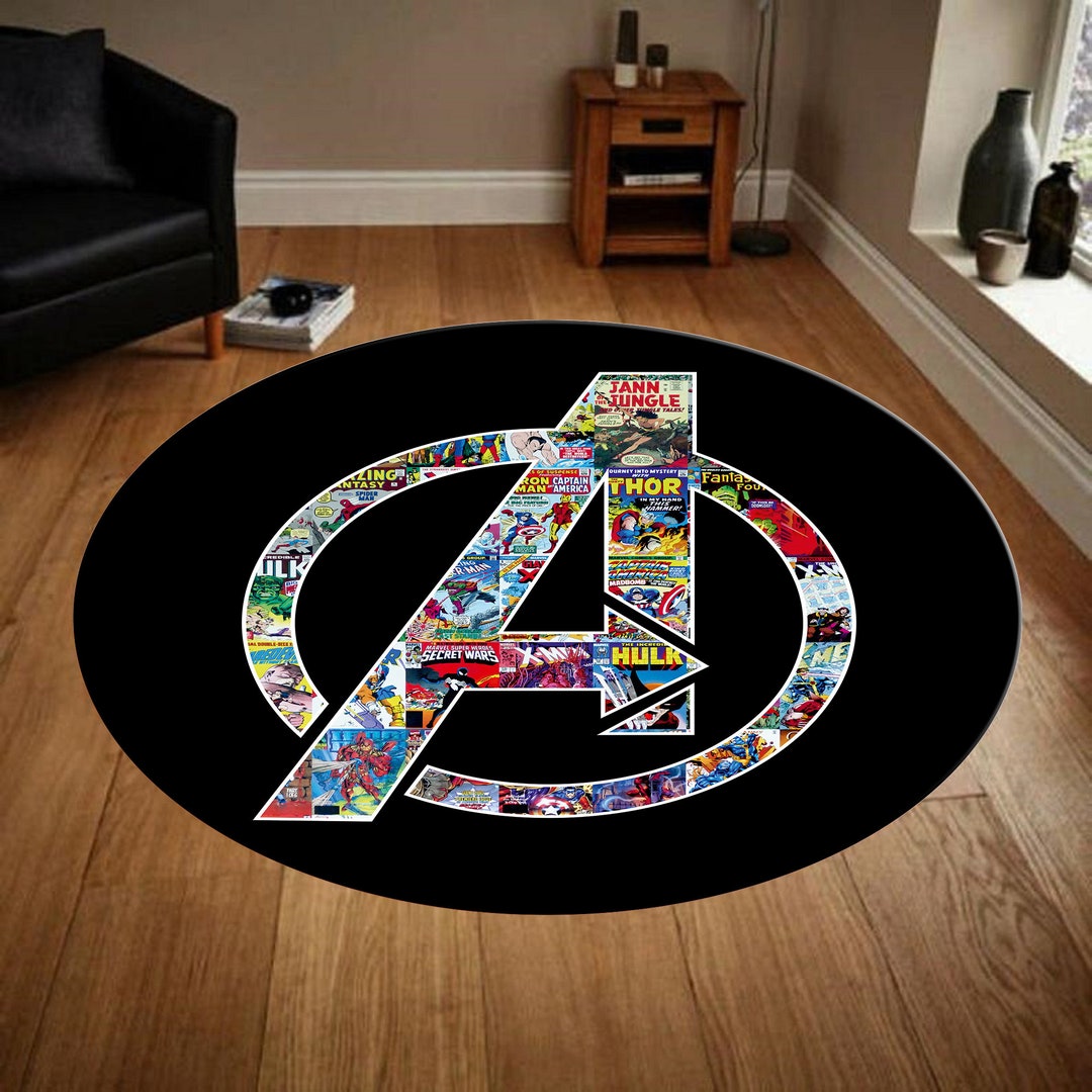 Super Hero Round Rug, Kids Room Round Rug, Personalized Rug, Custom ...