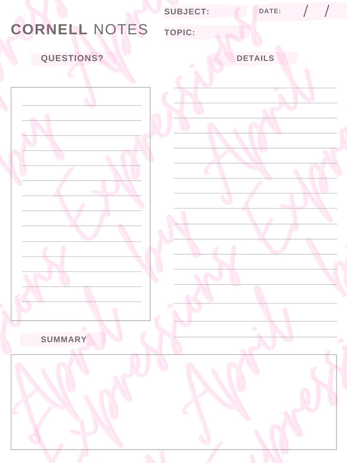 College Prep: Lecture Notes, Cornell Notes, Study Task List, Daily ...