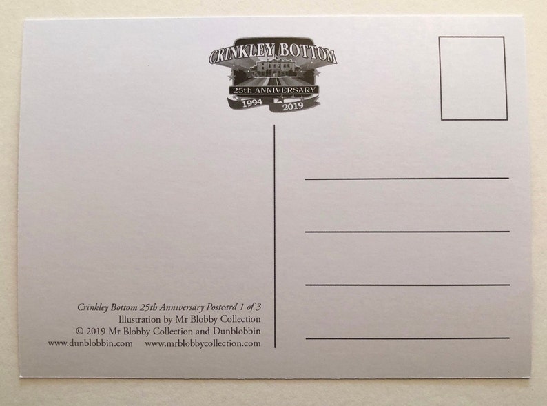 Mr Blobby Postcard (crinkley Bottom 25th Anniversary - No. 1 ...