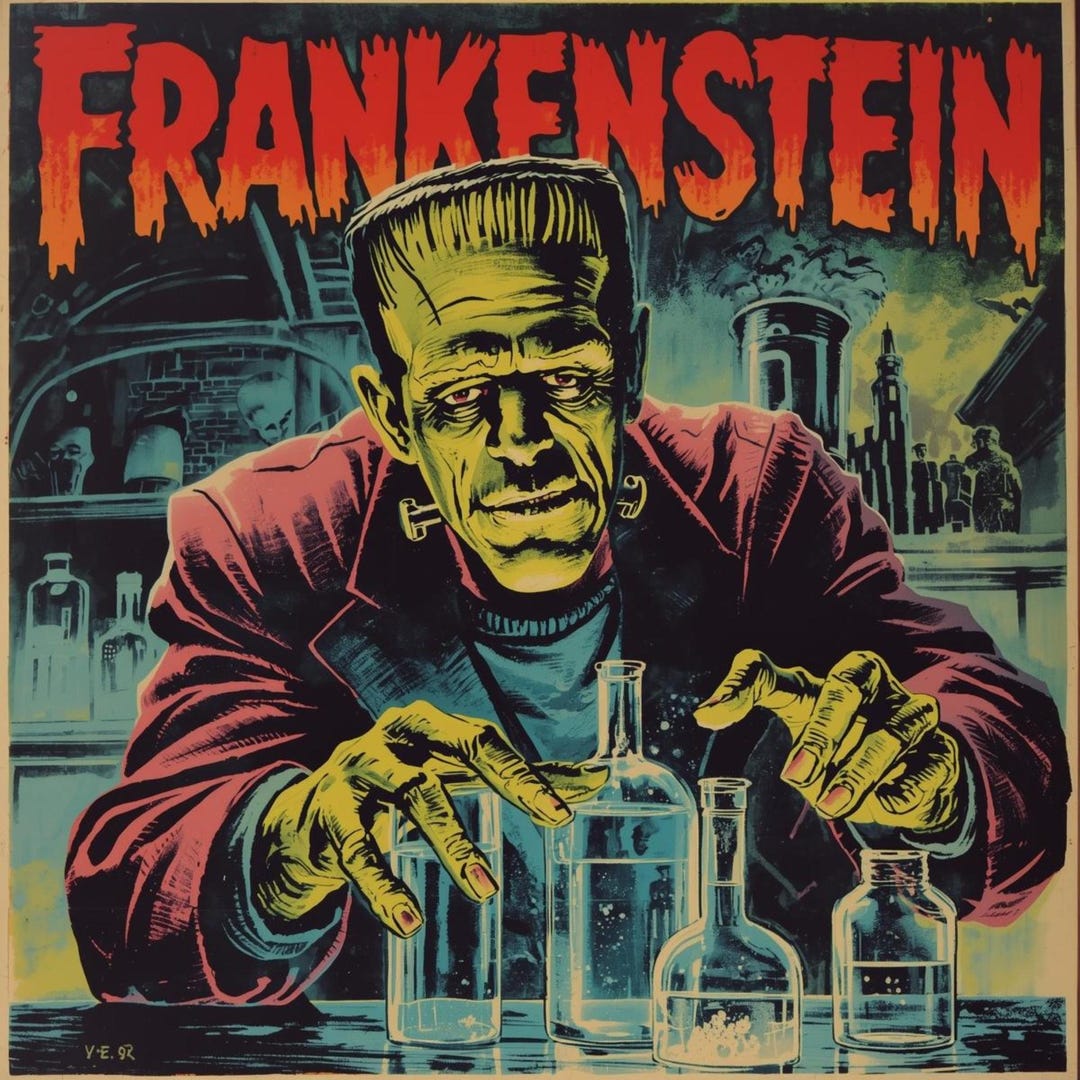 Retro Frankenstein PNG Design - Etsy