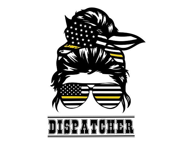 Dispatcher svg 911 Dispatcher svg Dispatcher Messy Bun Girl | Etsy
