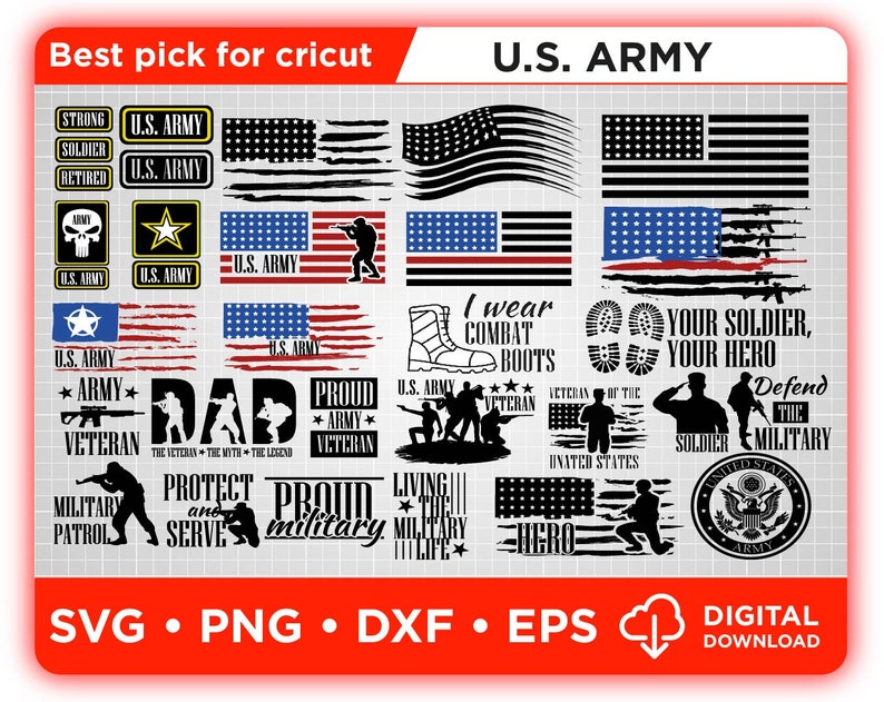 Military SVG Bundle Army Svg Army Veteran Svg Soldier Svg - Etsy