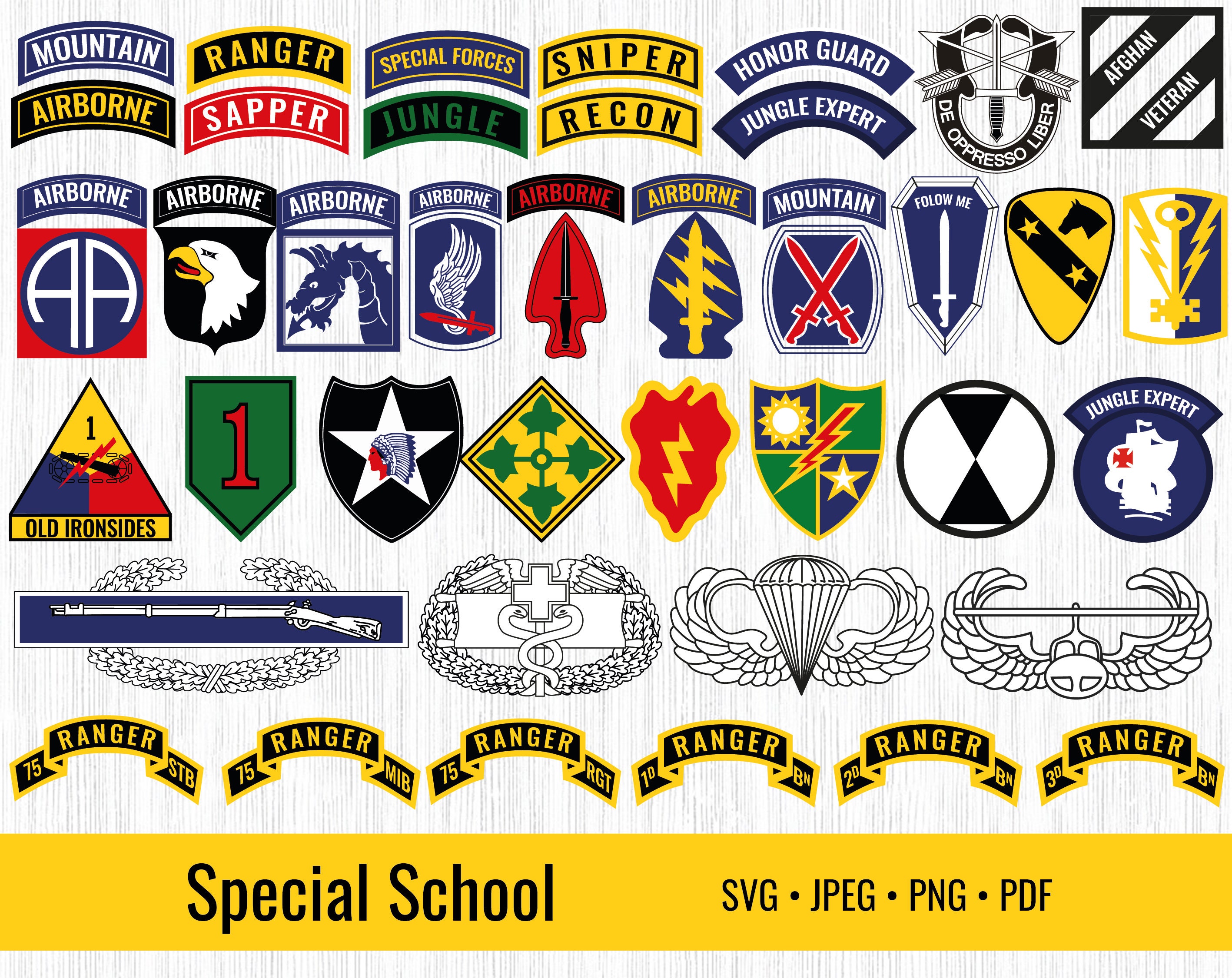 Military Patch svg Army Patch svg Airborne SVG PNG | Etsy