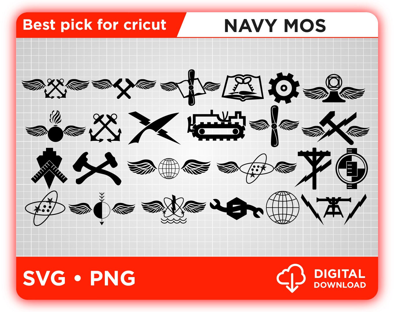 US Navy MOS Bundle Navy Enlisted Classification Codes Logo - Etsy