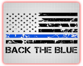 Back the Blue Flag Svg - Etsy