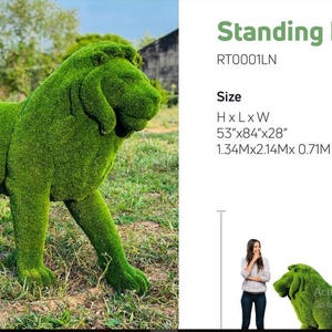 Animal Topiary Green Standing Lion is Made of Fibreglass and Artificial ...