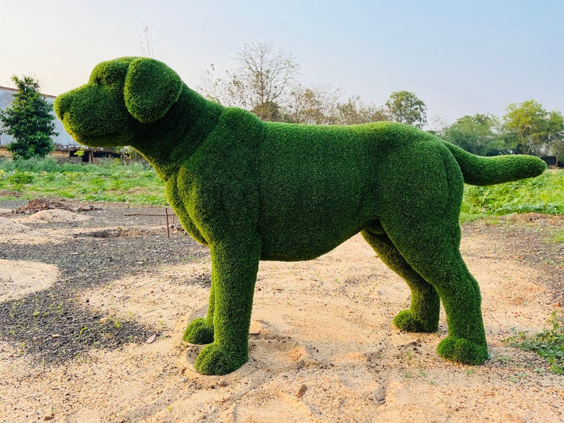 Animal Topiary Green Standing Dog is Made of Fibreglass and Artificial ...