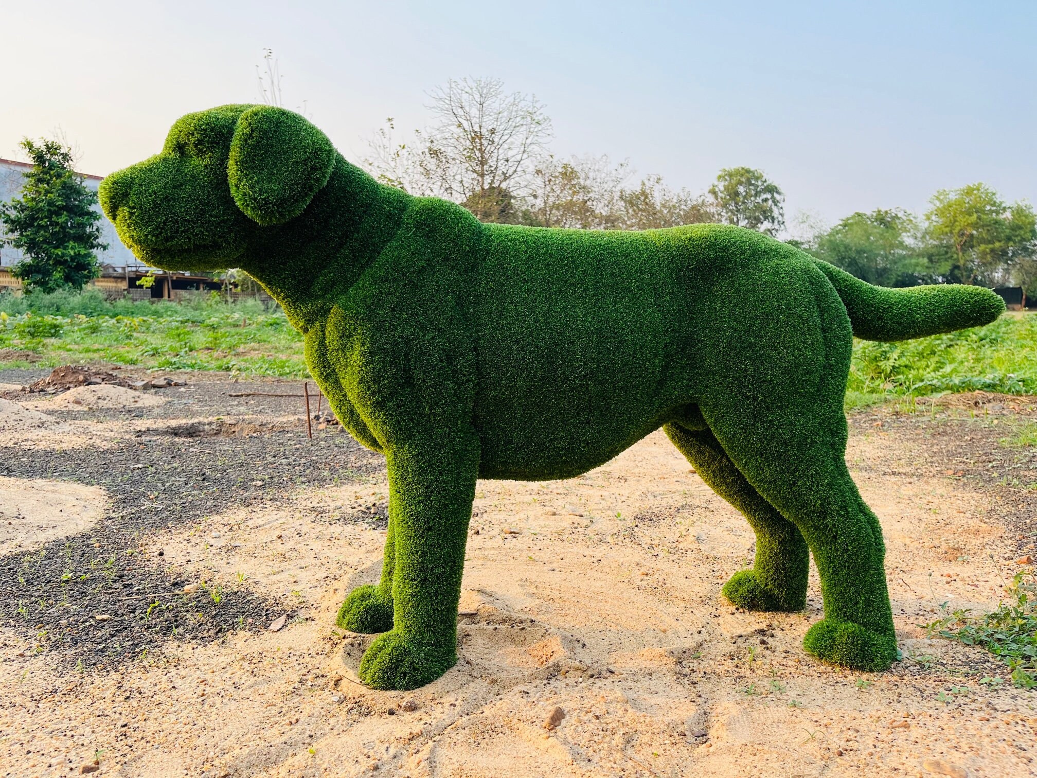 Animal Topiary Green Standing Dog is Made of Fibreglass and Artificial ...