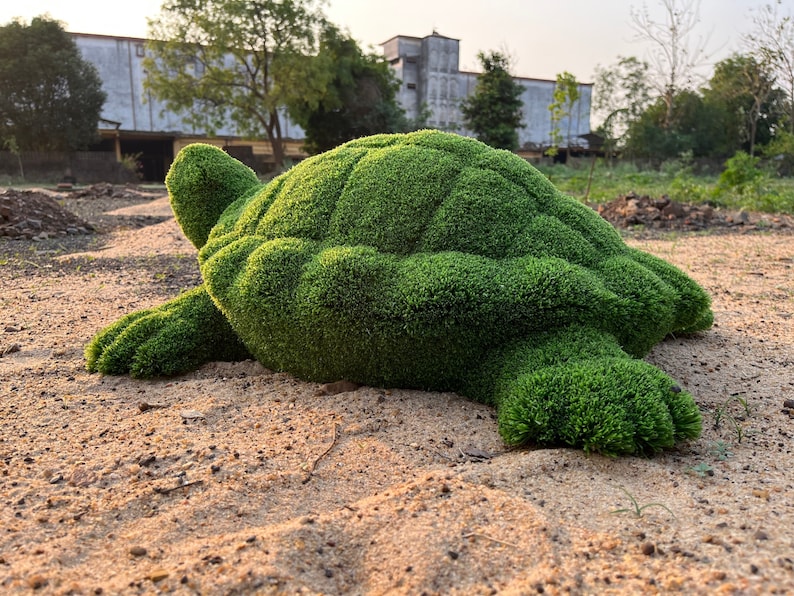Handmade Artificial Turf Turtle Topiary: Fiberglass Garden Decor - Etsy