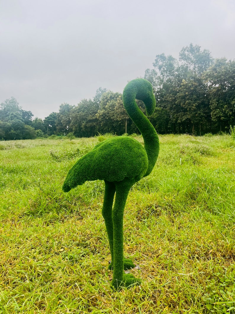 Animal Topiary Green Standing Flamingo is Made of Fibreglass and ...