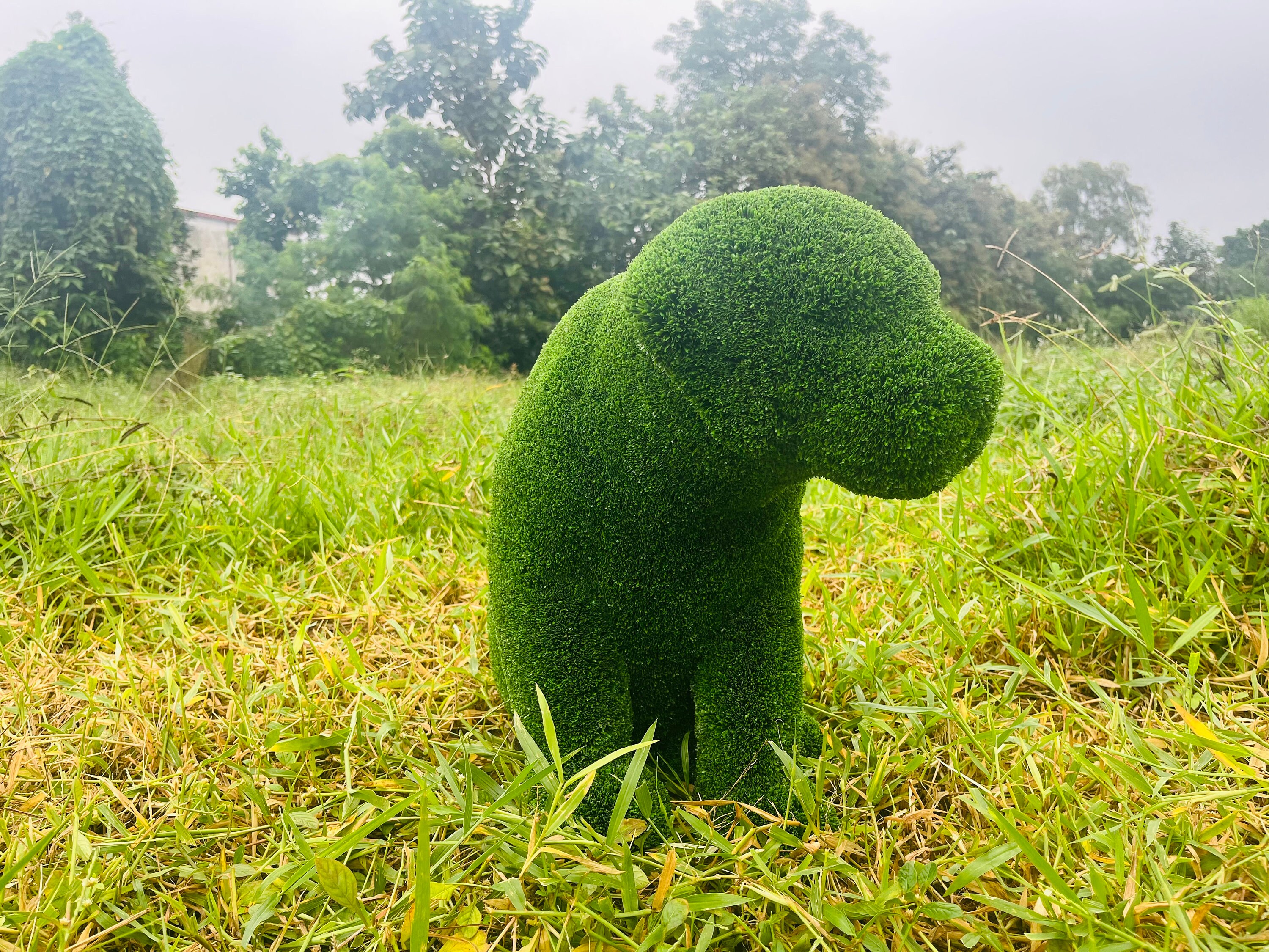 Animal Topiary Green Dog Puppy Sitting is Made of Fibreglass and ...