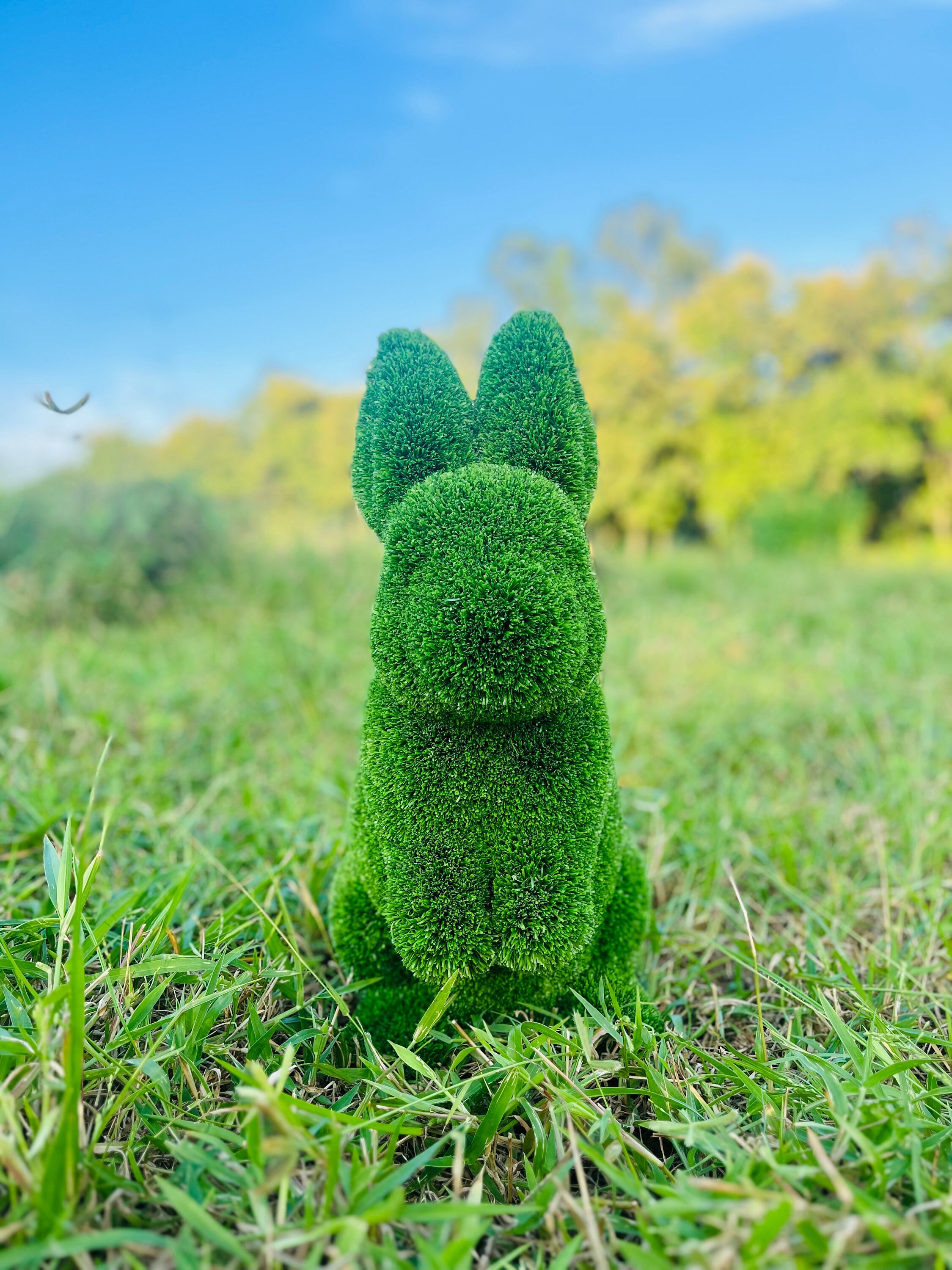 Green Rabbit Topiary: Fiberglass Artificial Turf Garden Decor - Etsy