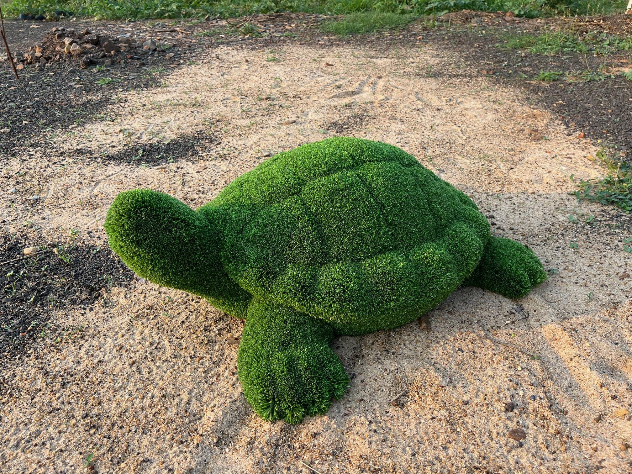 Handmade Artificial Turf Turtle Topiary: Fiberglass Garden Decor - Etsy