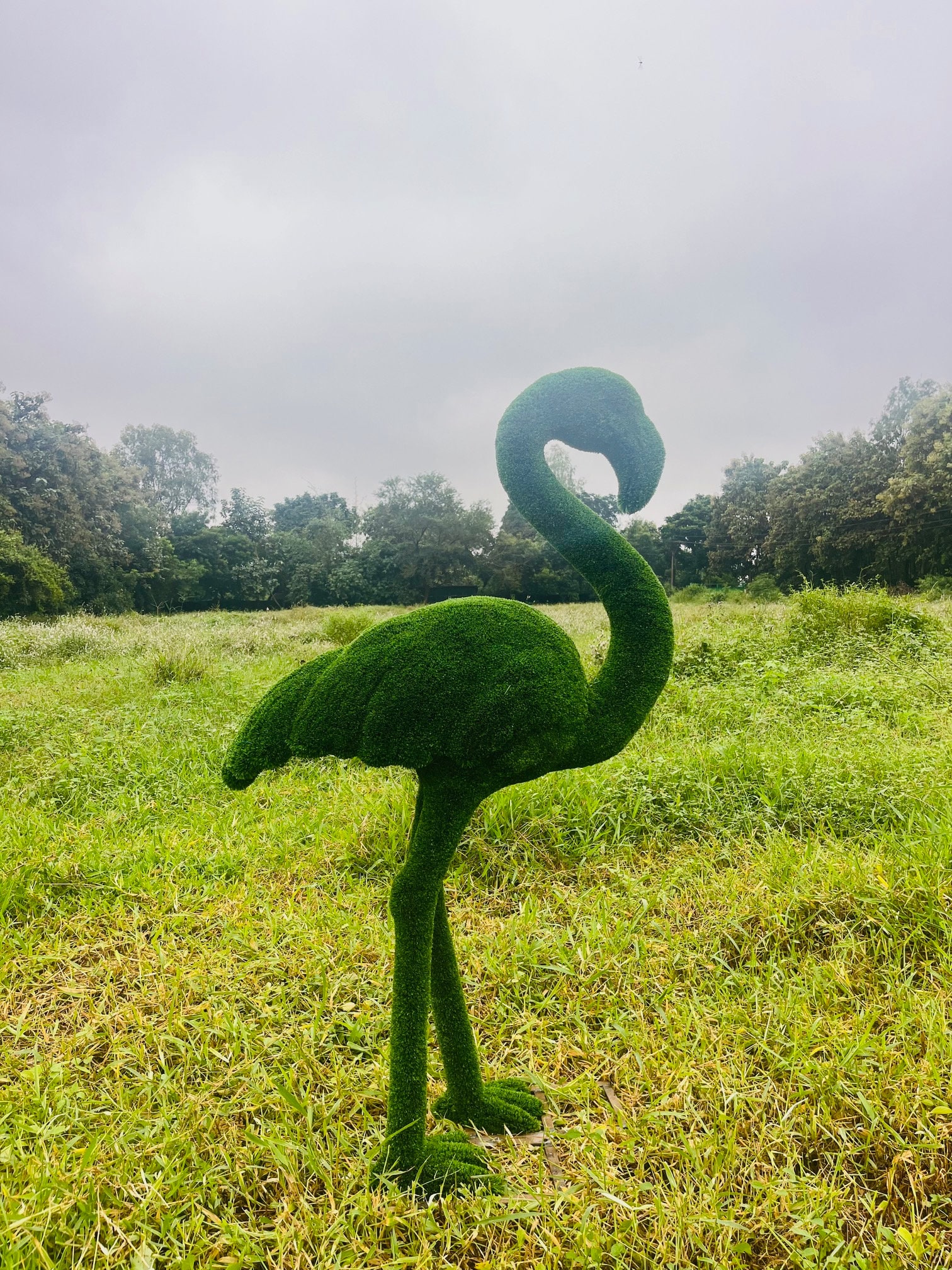 Animal Topiary Green Standing Flamingo is Made of Fibreglass and ...
