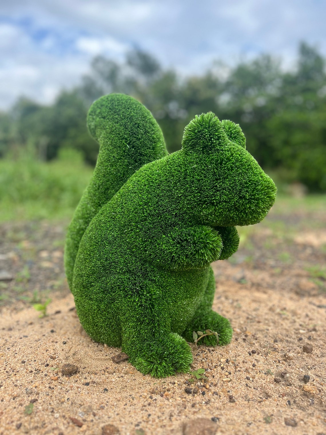 Animal Topiary Green Squirrel is Made of Fibreglass and Artificial Turf ...