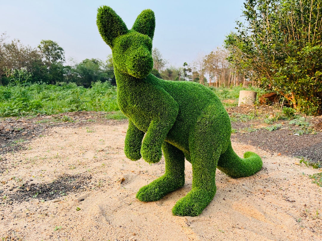 Animal Topiary Green Small Baby Kangaroo is Made of Fibreglass and ...