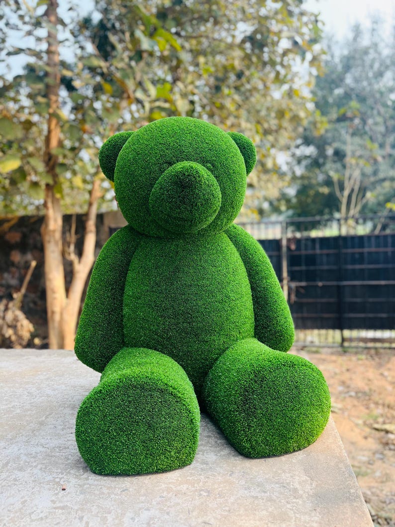 Bear Topiary Green Handmade : Artificial Turf Decor - Etsy