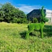 Animal Topiary Green Deer is Made of Fibreglass and Artificial Turf for ...
