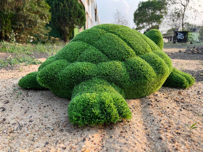 Handmade Artificial Turf Turtle Topiary: Fiberglass Garden Decor - Etsy