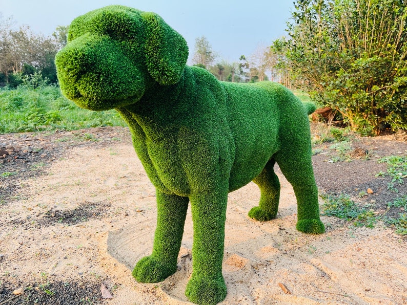 Animal Topiary Green Standing Dog is Made of Fibreglass and Artificial ...