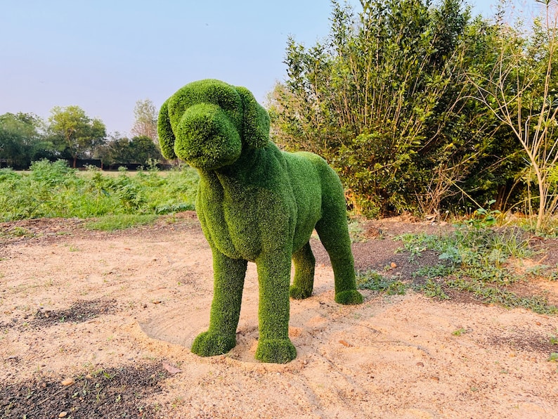 Animal Topiary Green Standing Dog is Made of Fibreglass and Artificial ...