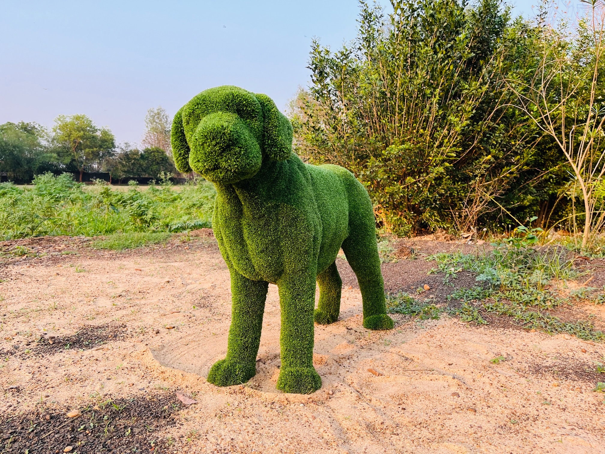 Animal Topiary Green Standing Dog is Made of Fibreglass and Artificial ...
