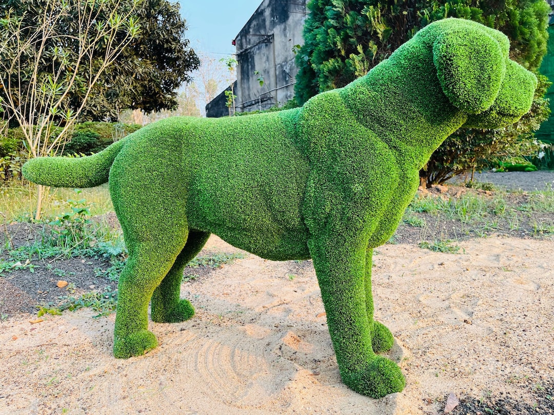 Animal Topiary Green Standing Dog is Made of Fibreglass and Artificial ...