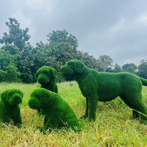 Dog Topiary Pair Green Colour : Artificial Turf Decor - Etsy