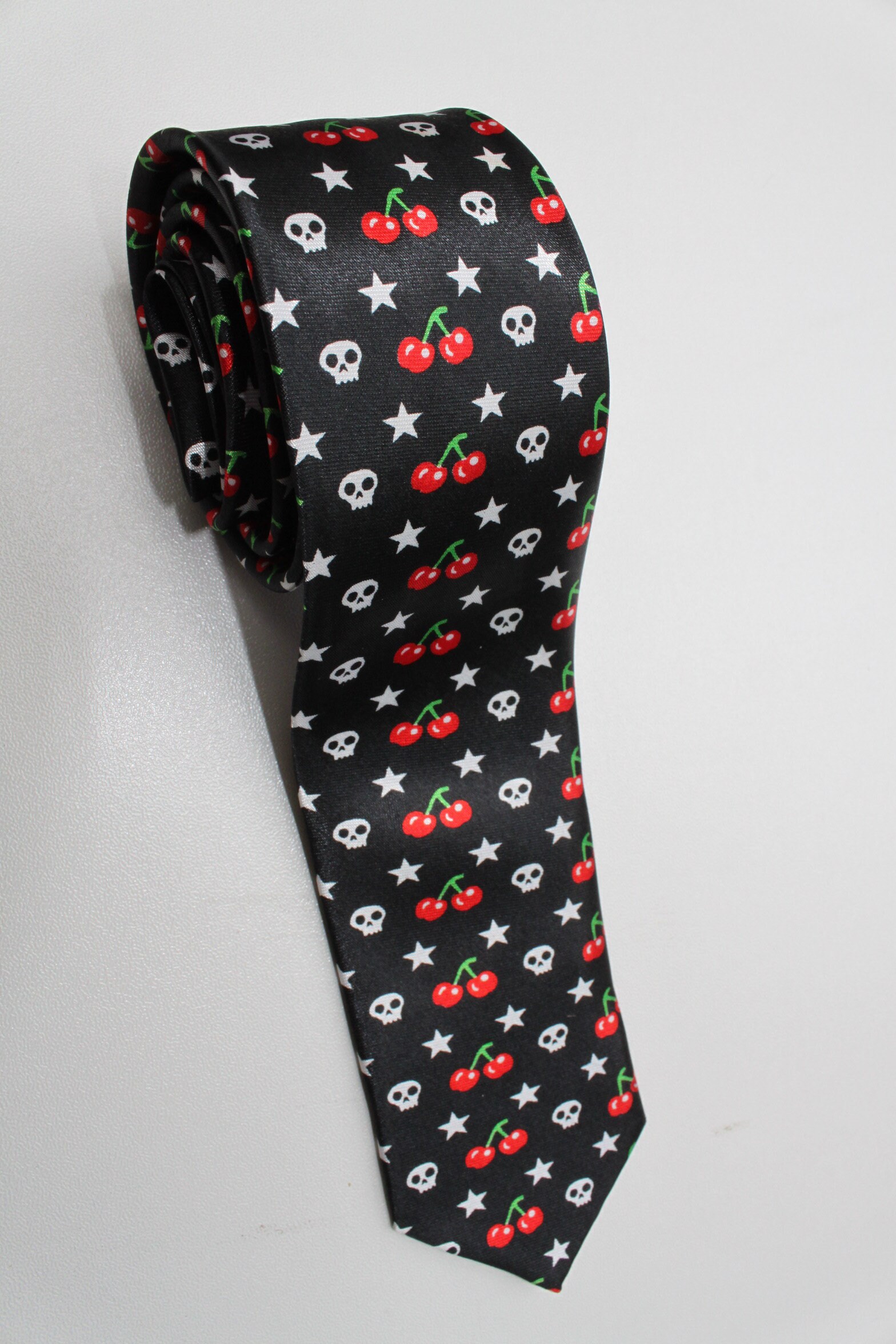 Pac Man Strawberry Fruit Star Skull SLIM Cartoon Neck Tie - Etsy
