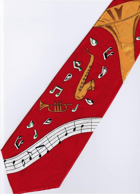 Saxophone Musical Symbols Instrument Cartoon Neck Tie - Etsy