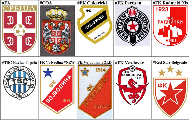 FK Partizan Serbia National Coat of Arms Red Star Belgrade Cukaricki ...