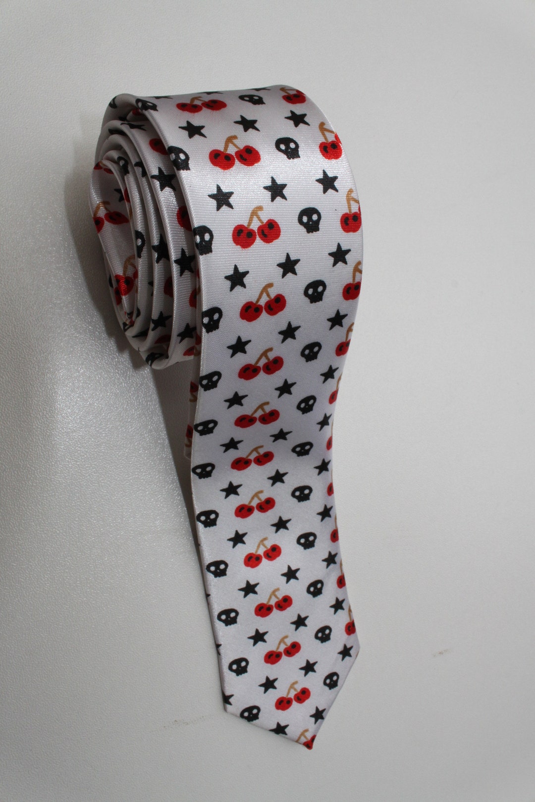 Pac Man Strawberry Fruit Star Skull SLIM Cartoon Neck Tie - Etsy