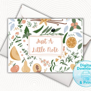 Juicy Little Note Printable 7x5 Note Card | Set of 3 Blank Inside ...