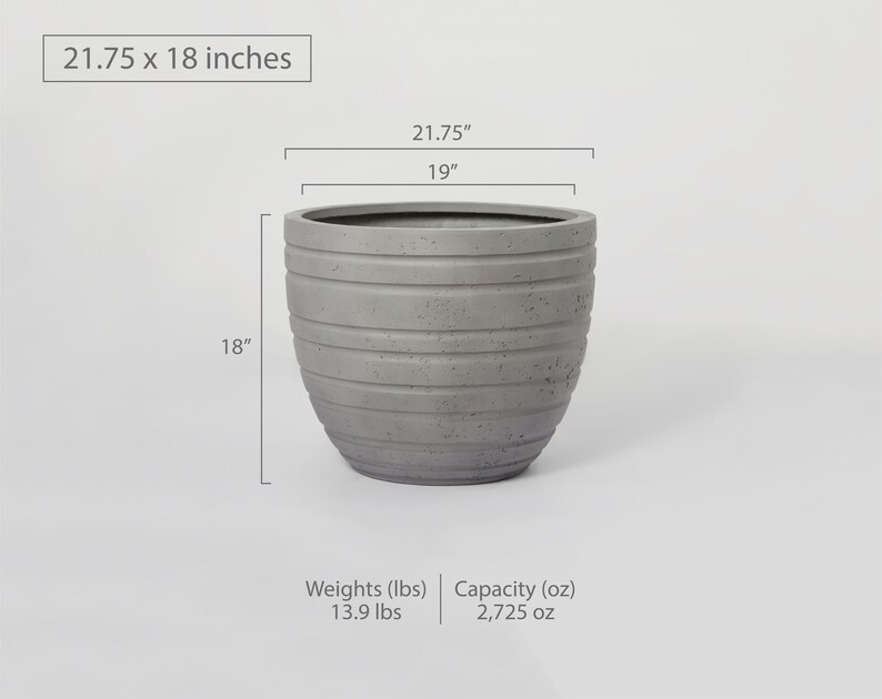 Indoor/outdoor Large Nordic Minimalist Fiberstone Lightweight - Etsy