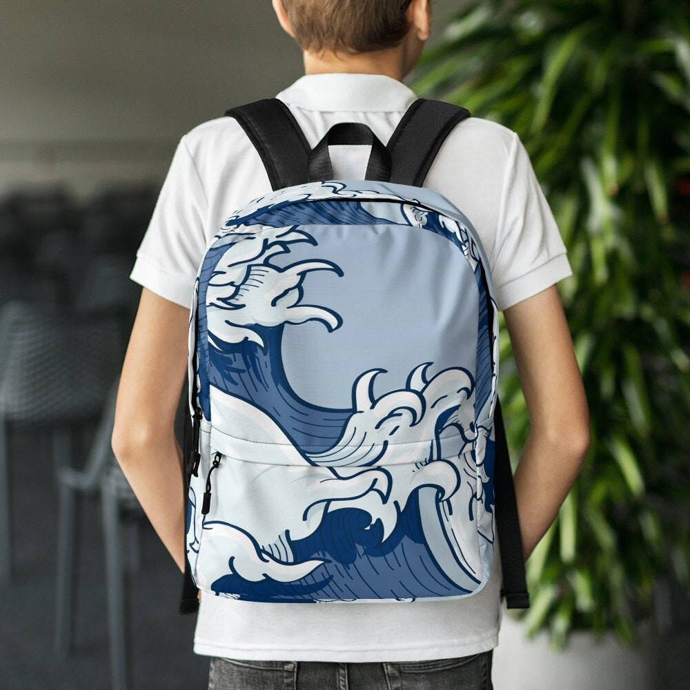 Ocean Waves Backpack Streetwear, Fashion, Gift for Valentines Day ...