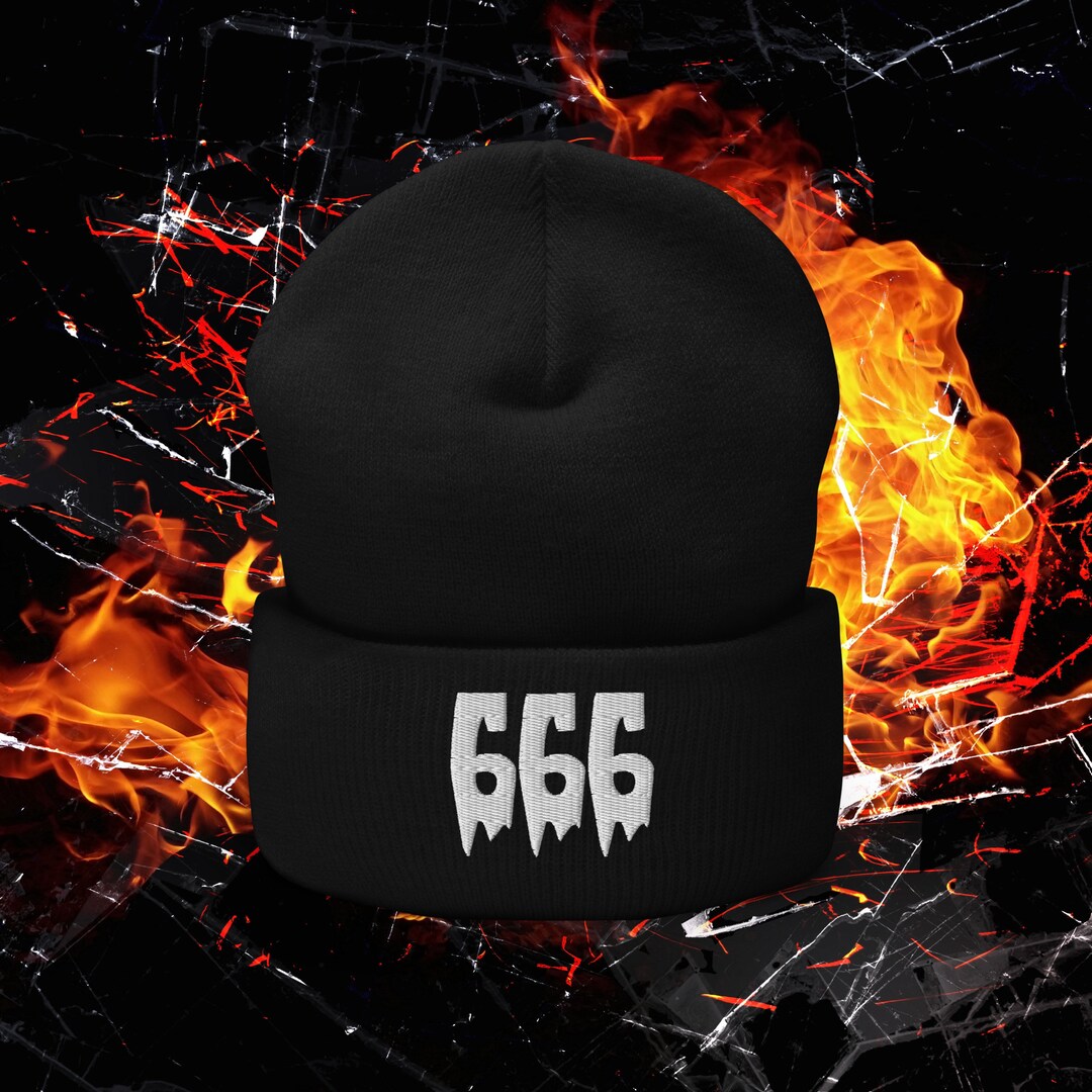 666 Cuffed Beanie | Streetwear, Fashion, Goth, Emo, Punk, Gift for ...