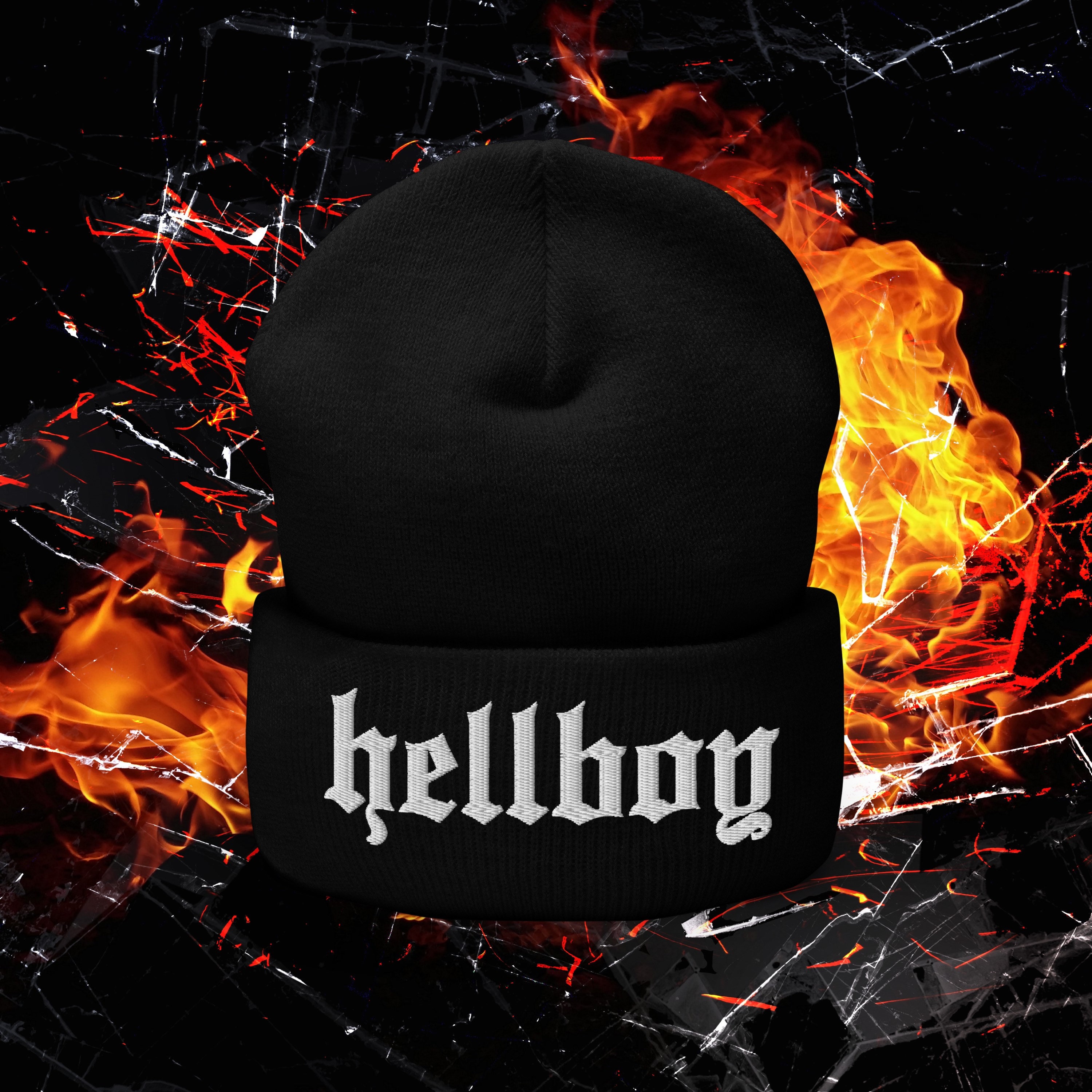 Hellboy Cuffed Beanie Streetwear, Fashion, Goth, Emo, Punk, Rocker ...