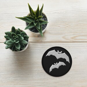 Bats Embroidered Patch | Goth, Emo, Punk, Halloween, Aesthetic, Gift ...