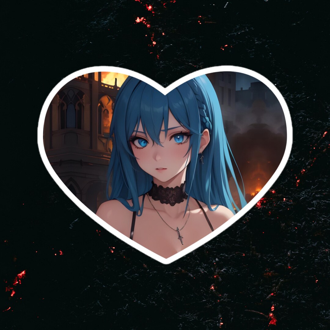 Fallen Empire Goth Anime Sticker | Dark Aesthetic, Blue Haired Anime ...