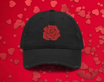 Red Rose Dad Hat - Etsy