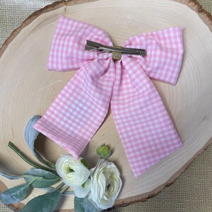 Personalized Gingham Bow, Elegant Gingham Bow, Hair’s Accessory ...