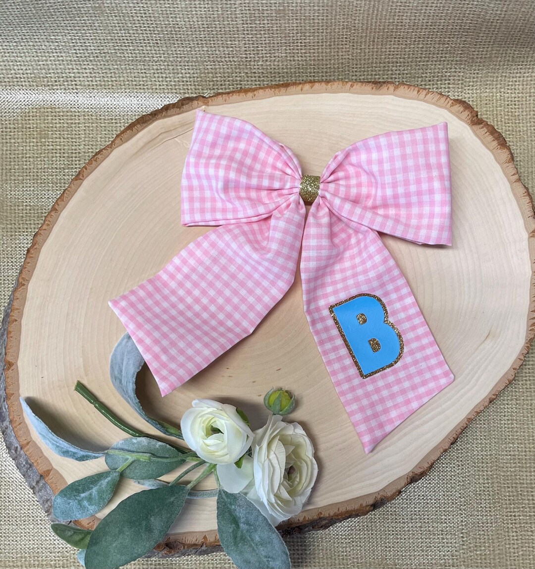 Personalized Gingham Bow, Elegant Gingham Bow, Hair’s Accessory ...