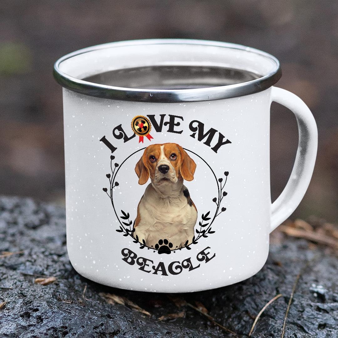 Custom Beagle Metal Mug Personalized Beagle Camping Cup Beagle Lover ...