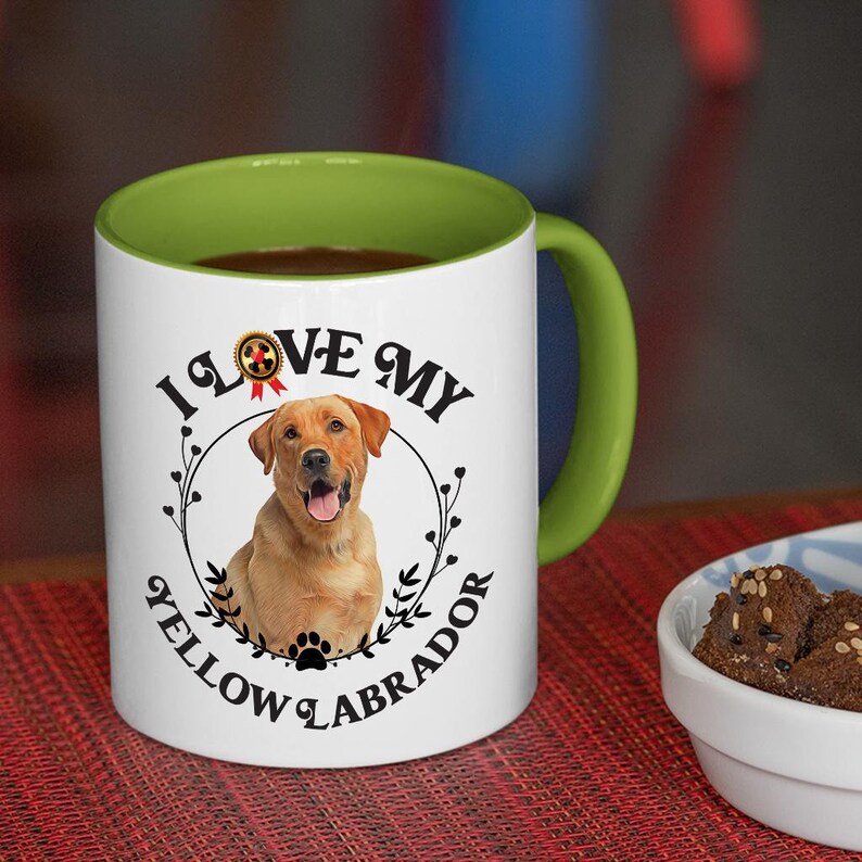 Ceramic Dog Cup Yellow Lab Mug Gift Coffee Mug Custom Pet Dog Art ...