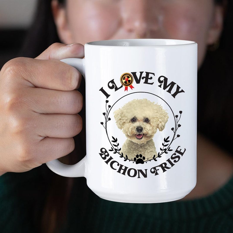 Dog Ceramic Cup Bichon Frise Dog Themed Gift Personalized Ceramic Dog ...