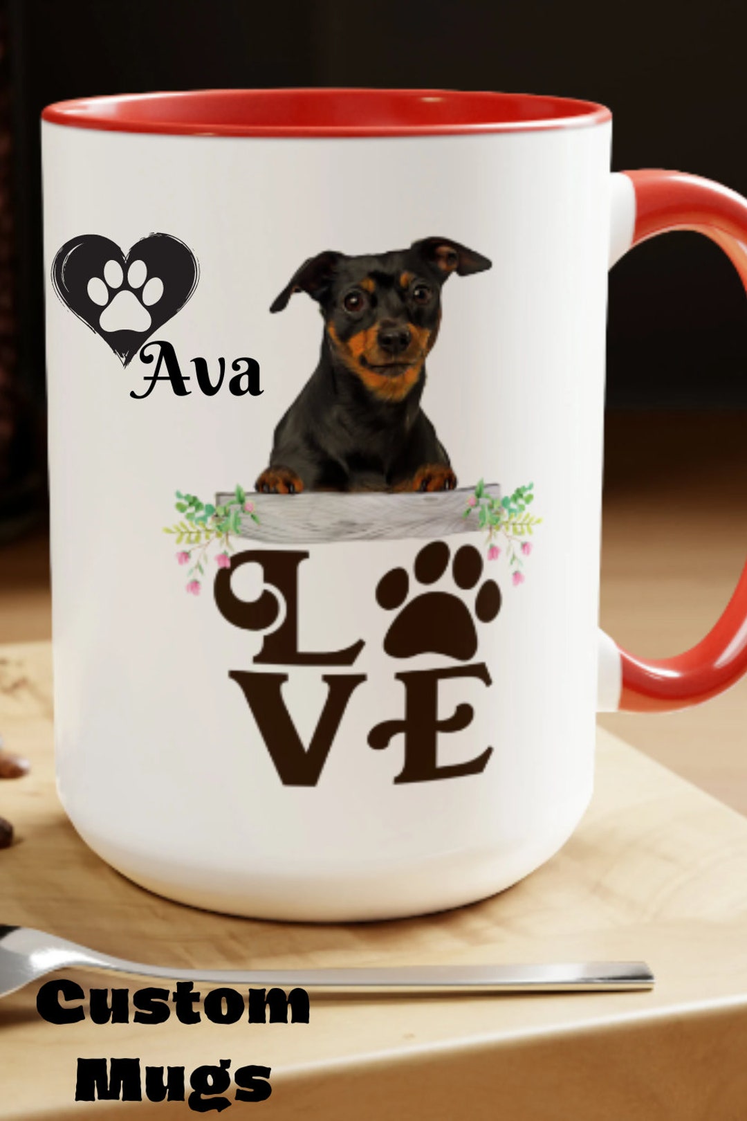 Custom Ceramic Dog Mug: Personalized Pet Portrait Gift - Etsy
