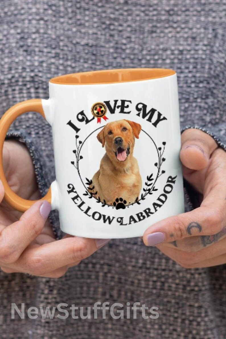 Ceramic Dog Cup Yellow Lab Mug Gift Coffee Mug Custom Pet Dog Art ...