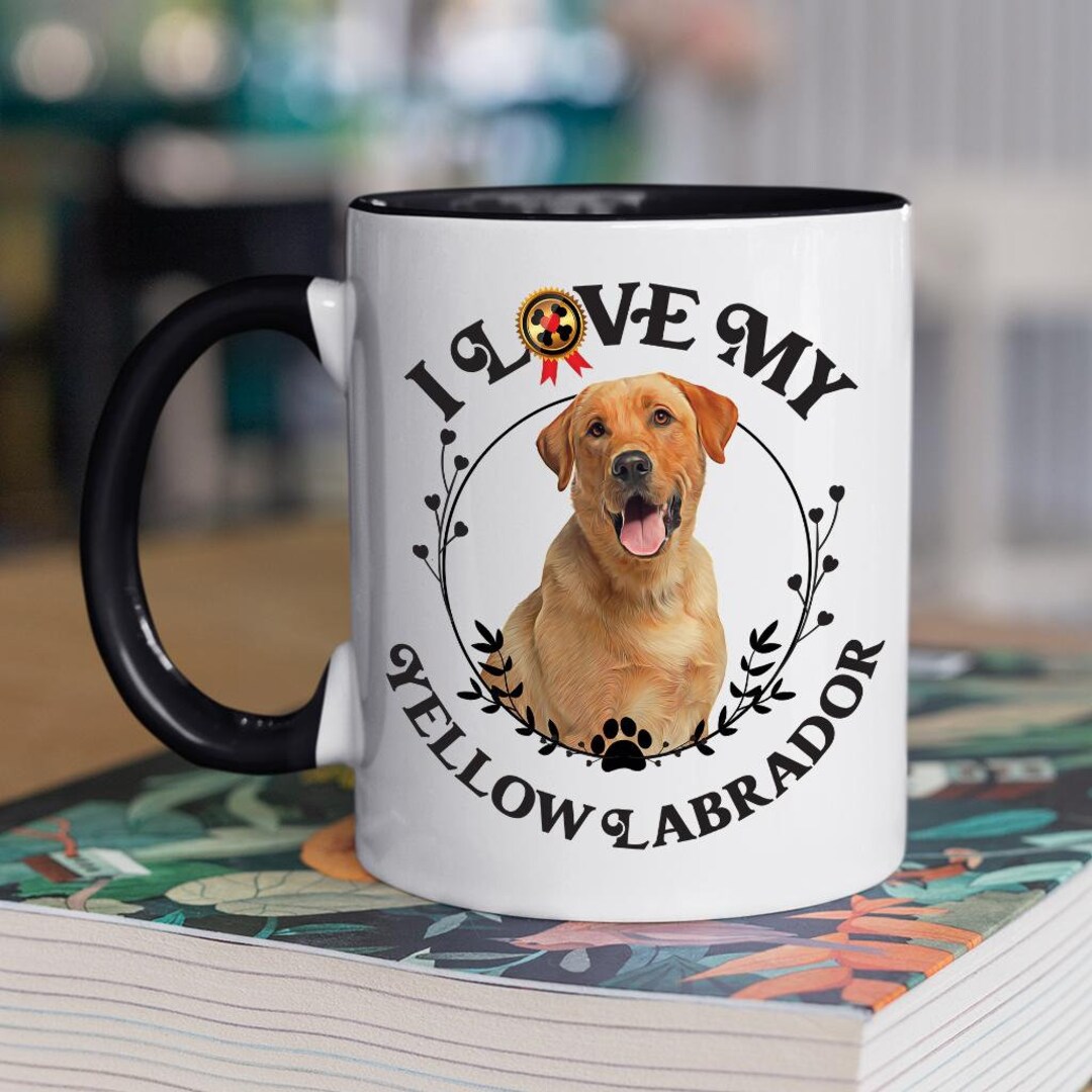 Ceramic Dog Cup Yellow Lab Mug Gift Coffee Mug Custom Pet Dog Art ...