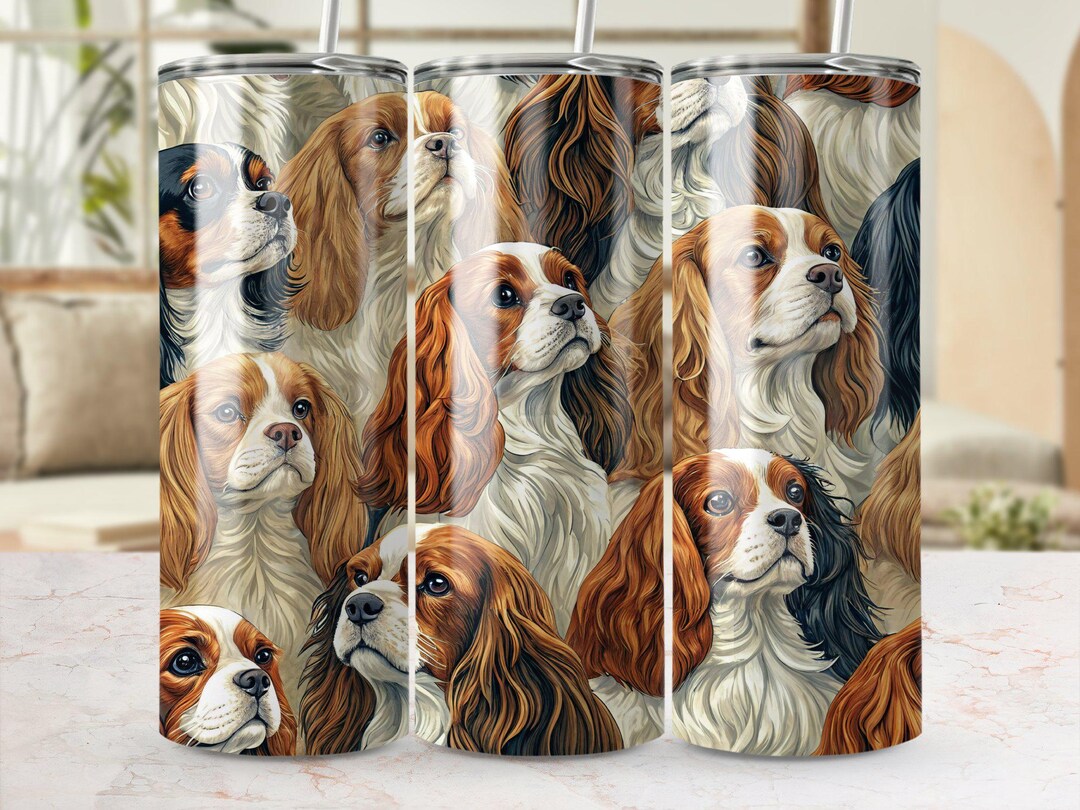Cavalier Tumbler Wrap, King Charles Spaniel, 20oz Skinny Tumbler PNG ...